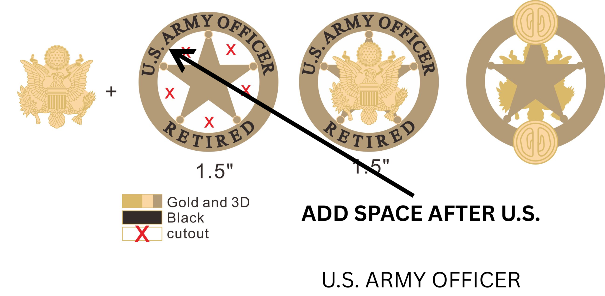 2 U.S. Army Retired Officer Die Molds Includes 2 Keyfobs With Emblems ...