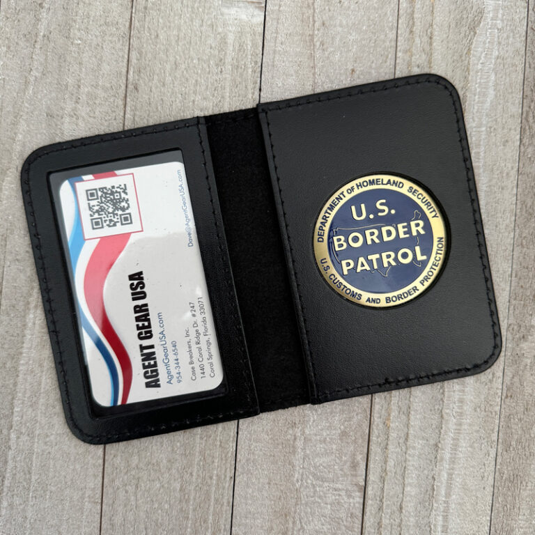 U.S. Border Patrol Emblem With Leather Credential Case - Agent Gear USA